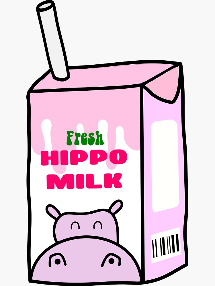 "Fresh Hippo Milk Pack" Sticker for Sale by gunjan4 | Redbubble
