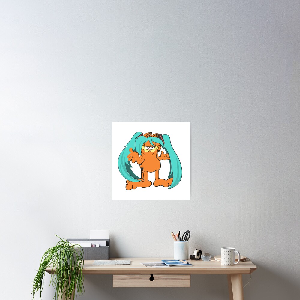 Póster «Hatsune Miku Garfield» de Marmimow | Redbubble