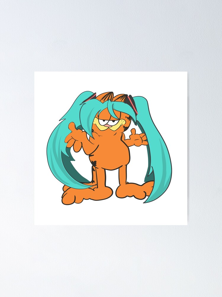 Póster «Hatsune Miku Garfield» de Marmimow | Redbubble