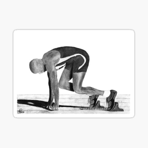 "Track Runner" Sticker for Sale by PeakeCreations | Redbubble