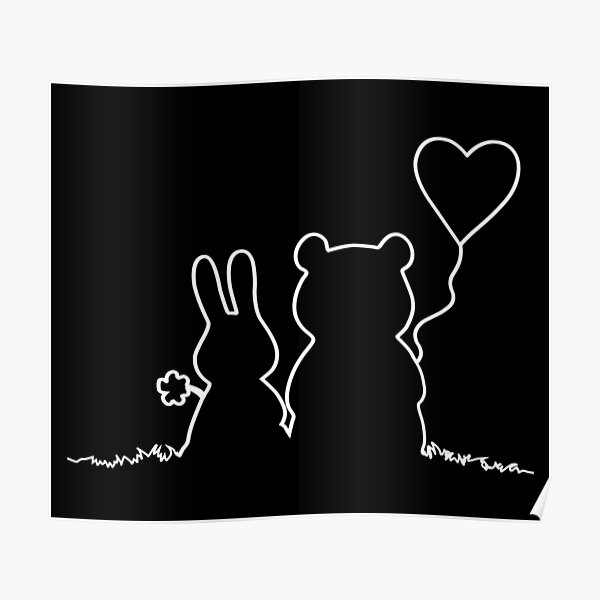"Cute Bunny Bear Love Couple Valentine's Day" Poster for Sale by ...