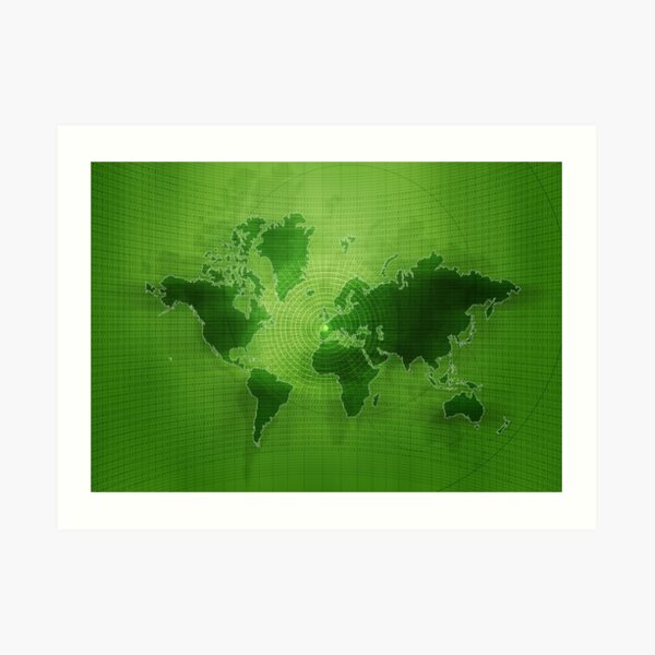 "Tactical world map radar" Art Print for Sale by pipboy84 | Redbubble