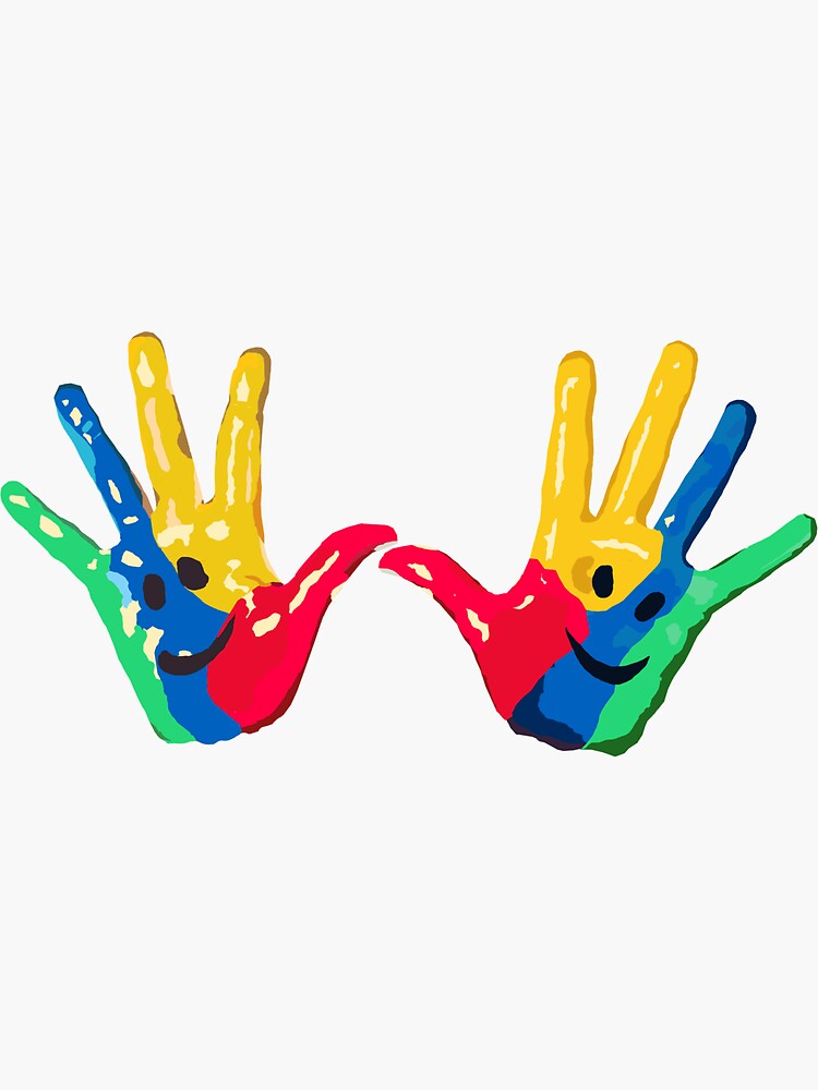 "hand colors,smile hand,smile,i'm freedom" Sticker by JIJANGSHOP ...