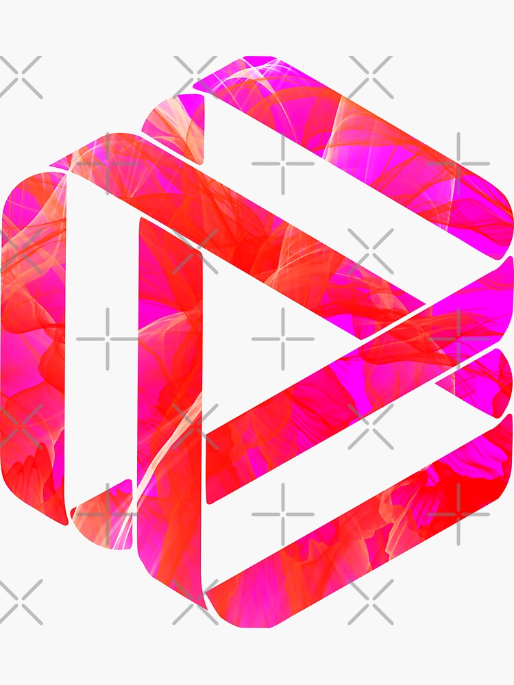 "Hot Red Pink Mobius Strip" Sticker for Sale by Shapes-Mania | Redbubble