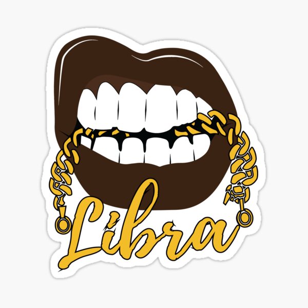 "Lips Biting Libra Zodiac " Sticker by Melanin100 | Redbubble