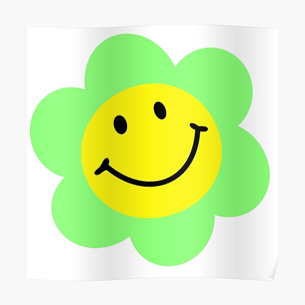 "smiley face indie sticker" Poster for Sale by sistermoiyaa | Redbubble