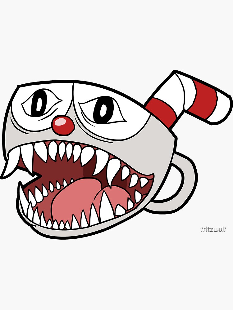 "Cuphead: Cuphead RAGE Cursed Emoji" Sticker von fritzwulf | Redbubble