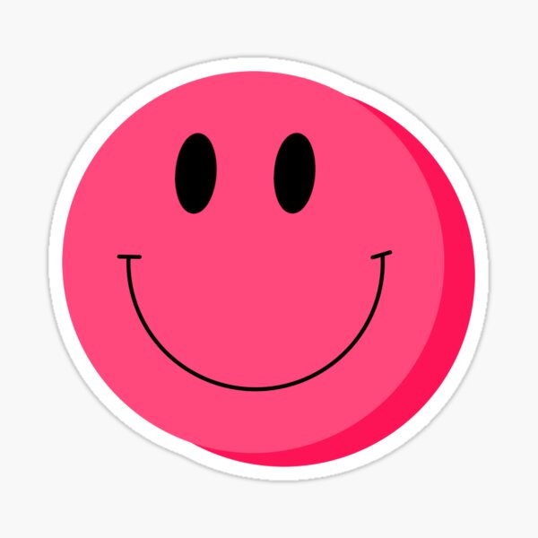 "Shadow smiley face (pink)" Sticker for Sale by IonaAppolina | Redbubble