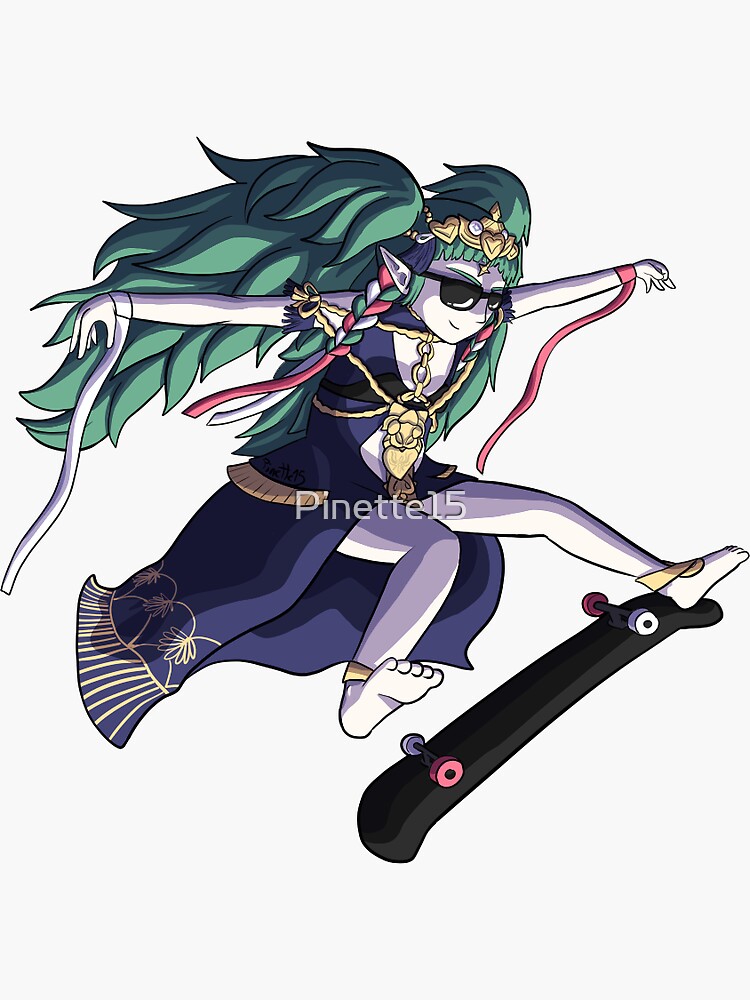 "Sothis, Goddess of Skateboard!" Sticker by Pinette15 | Redbubble