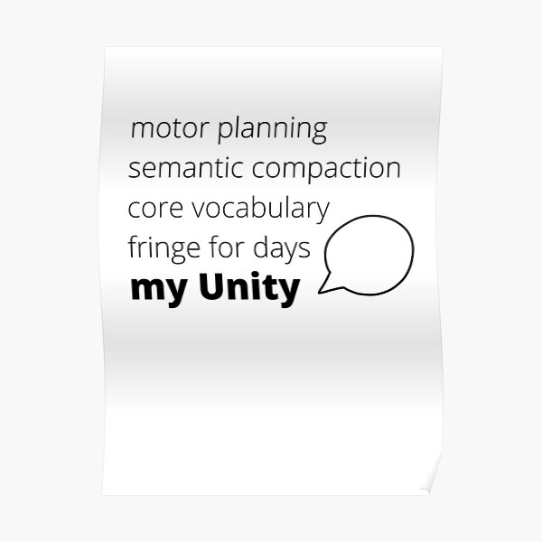 Poster « mon Unity AAC », par aureateAubade | Redbubble