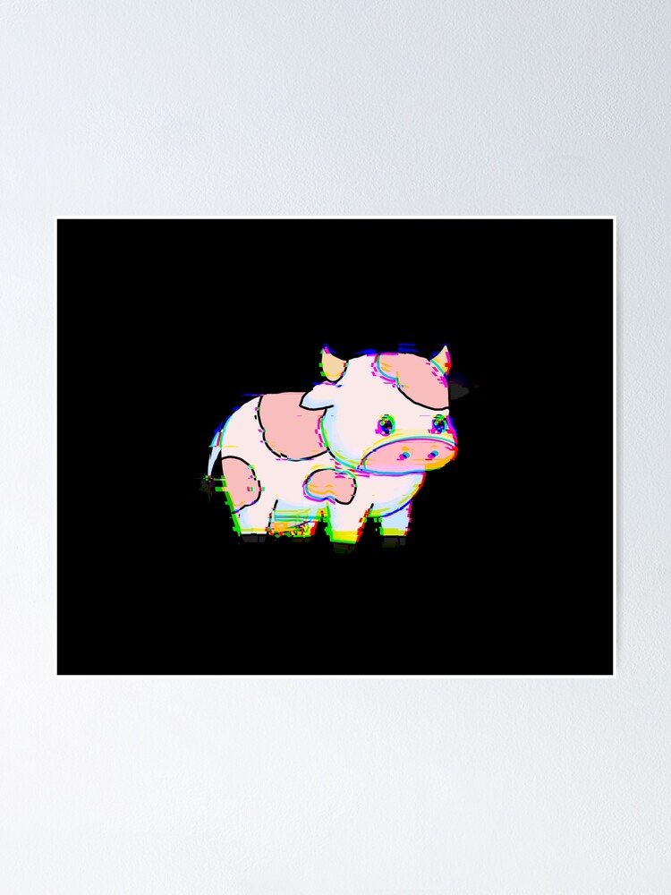 "Strawberry Cow Glitch" Poster for Sale by kaiordesigns | Redbubble