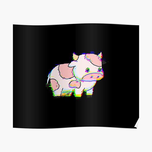 "Strawberry Cow Glitch" Poster for Sale by kaiordesigns | Redbubble