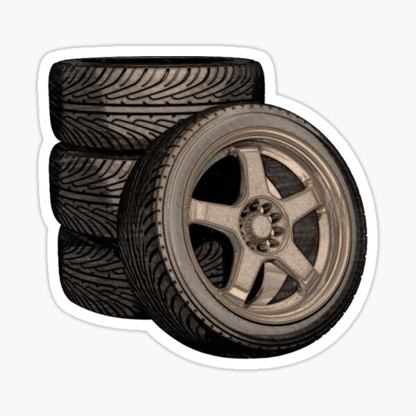"JDM TIRE & RIM ENJOY !" Sticker for Sale by iconicmachines | Redbubble