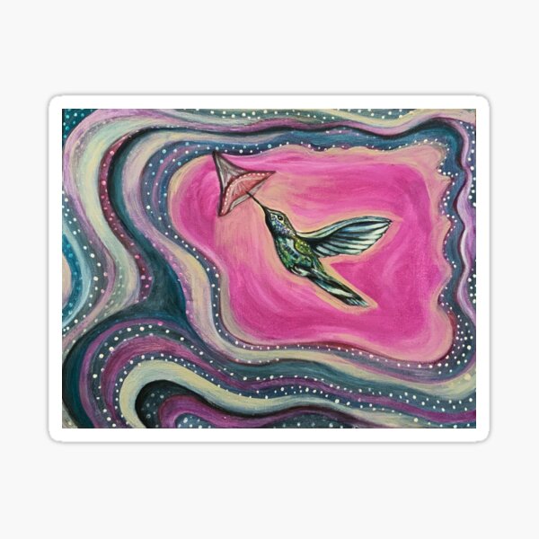 "Hummingbird Vibrations " Sticker by SarahRoseArt | Redbubble