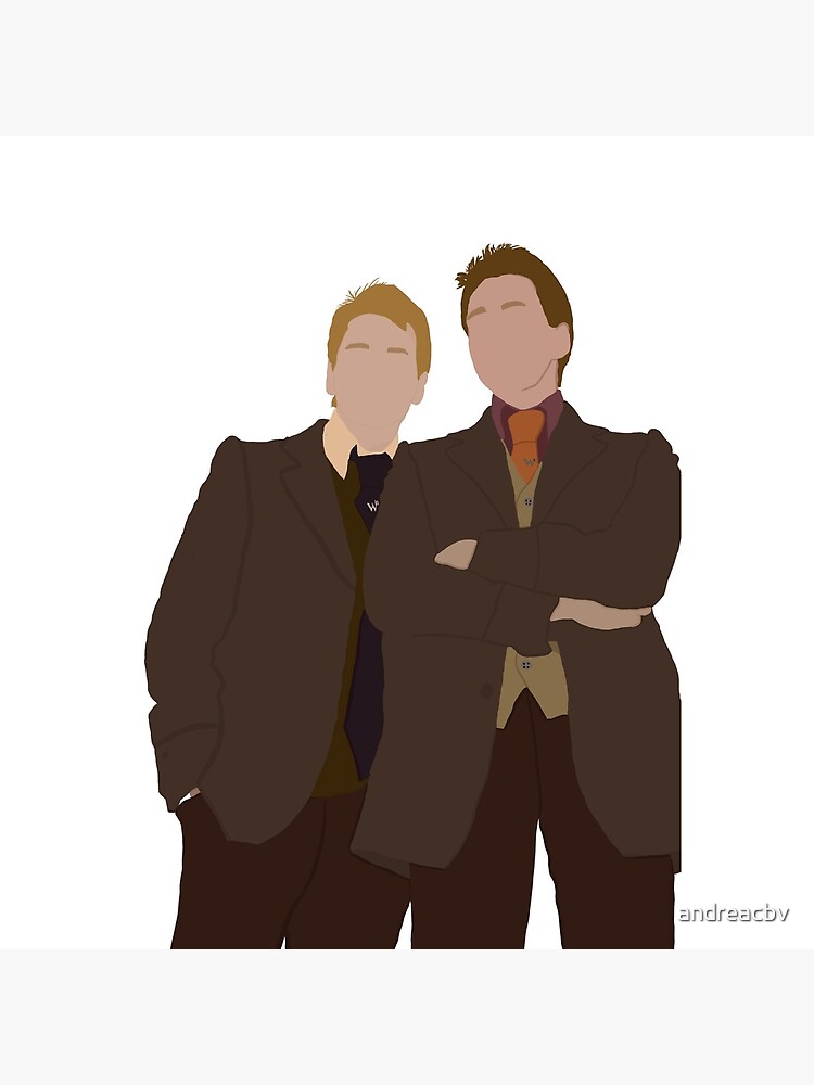 "Fred and George Weasley drawing " Clock for Sale by andreacbv | Redbubble