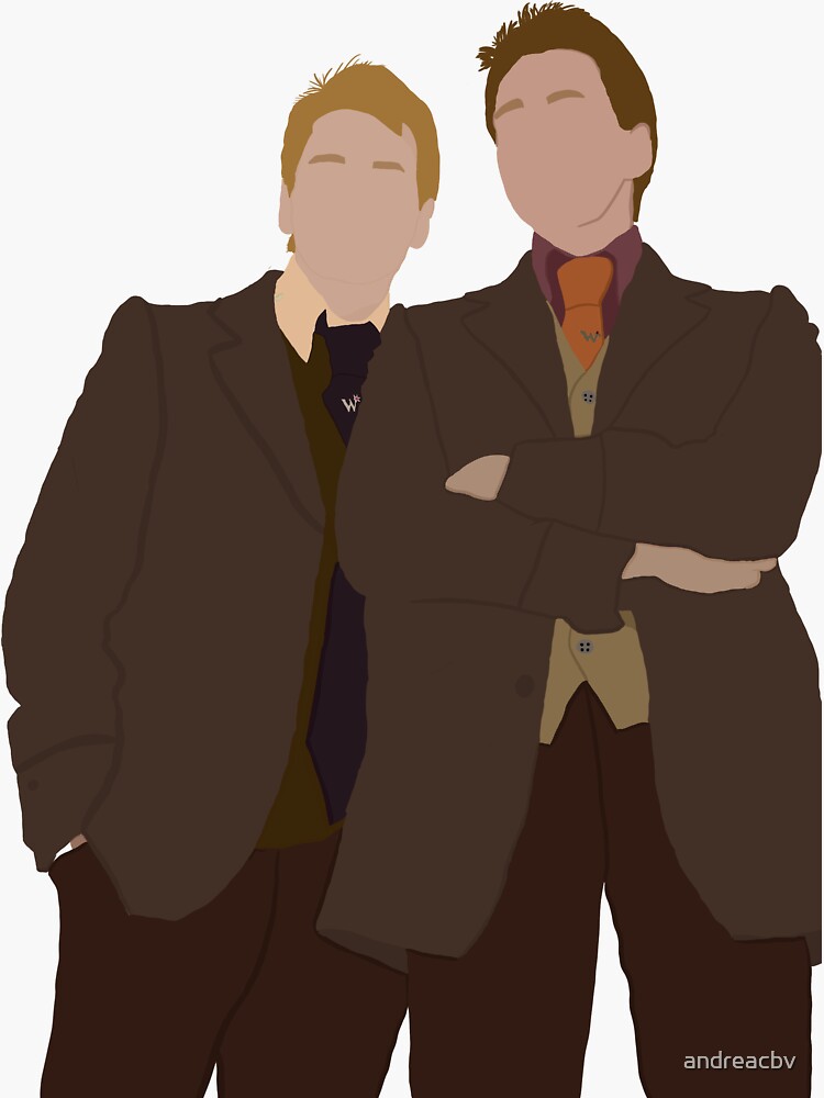 "Fred and George Weasley drawing " Sticker for Sale by andreacbv ...