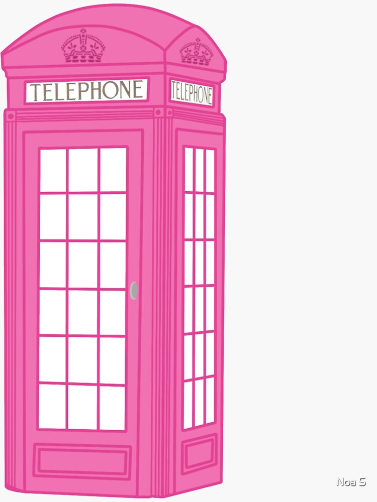 "pink telephone box" Sticker for Sale by NKS0819 | Redbubble
