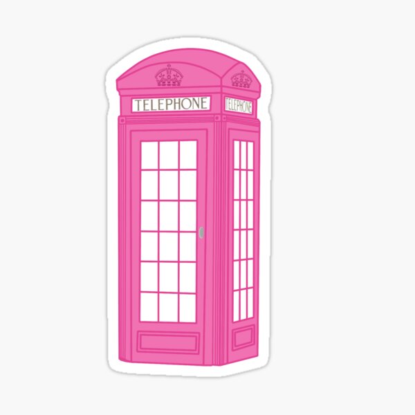 "pink telephone box" Sticker for Sale by NKS0819 | Redbubble