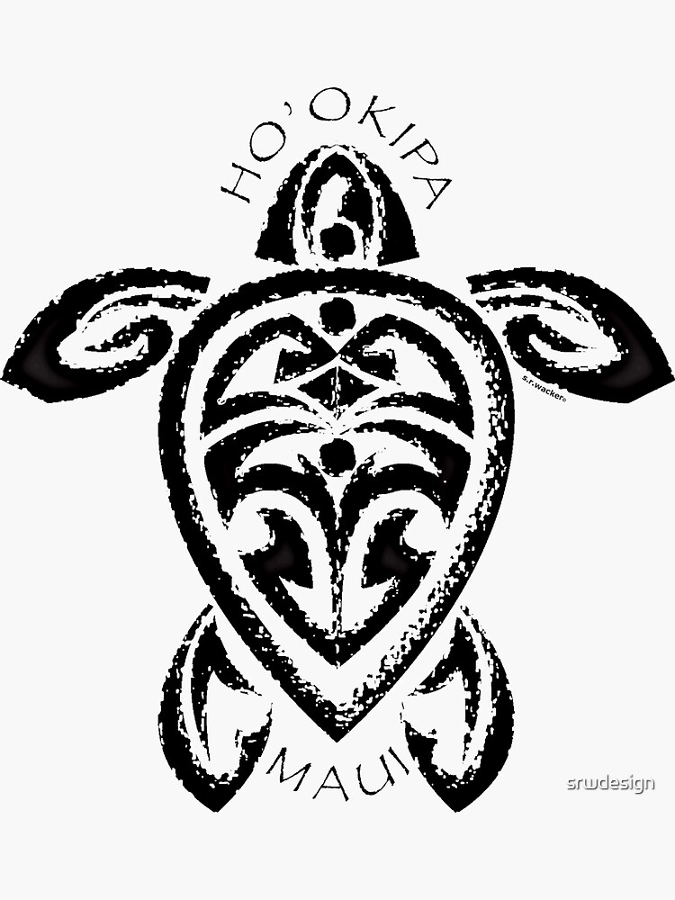 "Tribal Honu Ho'okipa, Maui" Sticker for Sale by srwdesign | Redbubble