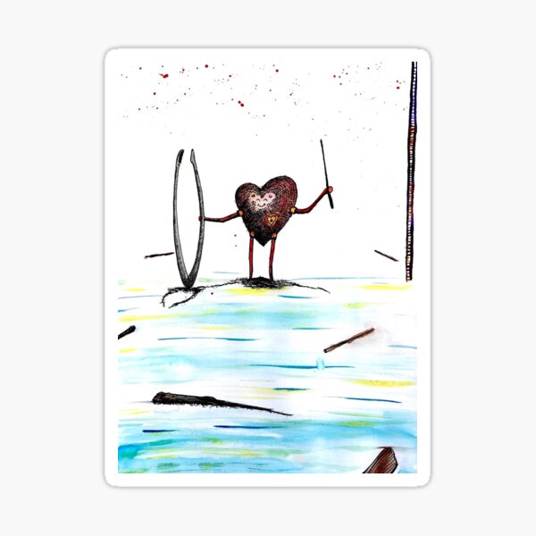 "Heart Splinters" Sticker for Sale by Will-Brady-Art | Redbubble