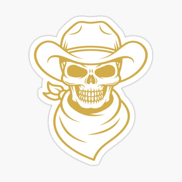 "Cowboy Skull" Sticker by Sinfamous | Redbubble
