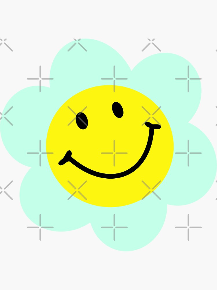 "indie smiley face" Sticker for Sale by sistermoiyaa | Redbubble