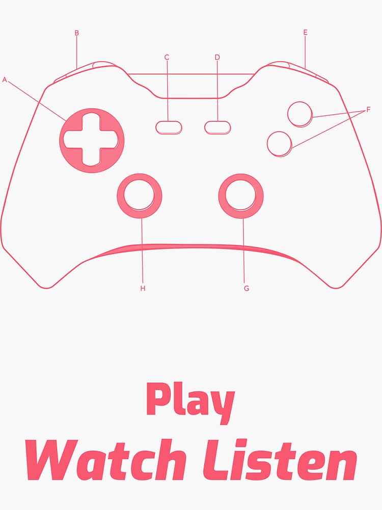"Play Watch Listen " Sticker by MinimalistLive | Redbubble