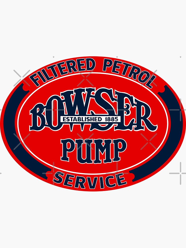 "Bowser Pump Filtered Petrol" Sticker for Sale by Bloxworth | Redbubble