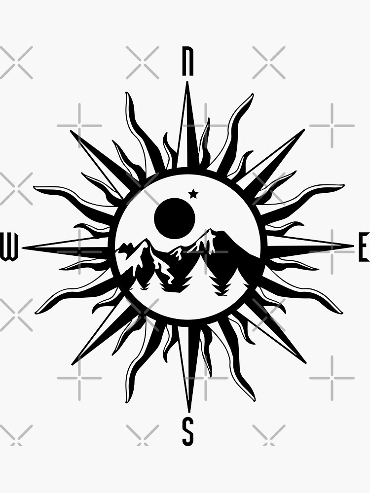 "Mountains And Trees Compass " Sticker for Sale by lightseeker14 ...