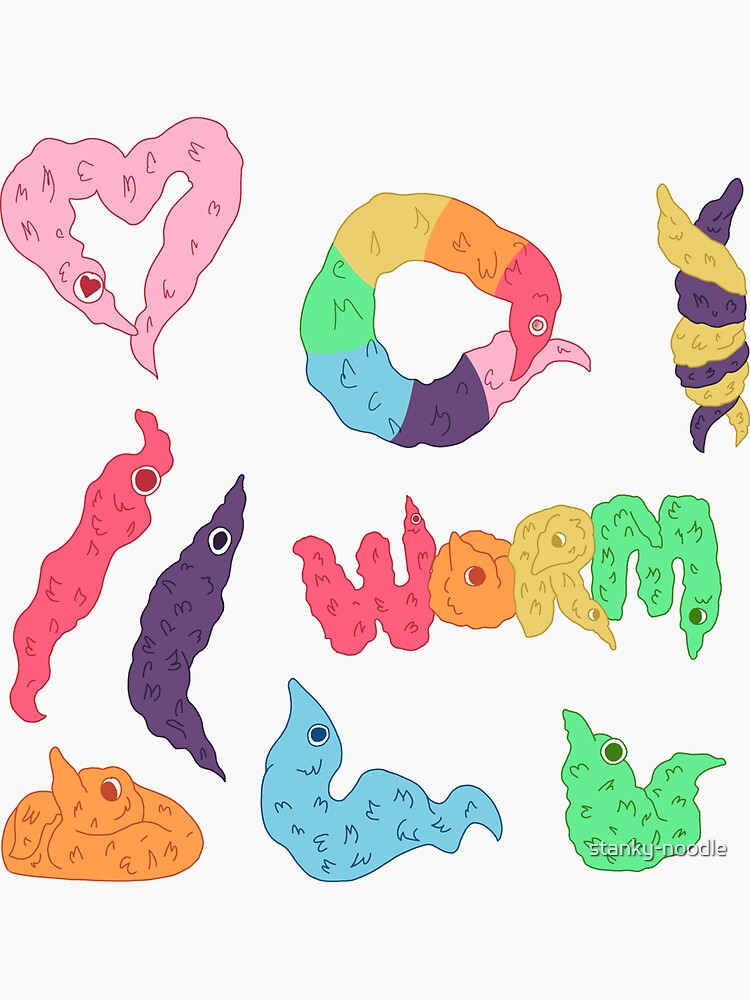"Worm on a string" Sticker for Sale by stanky-noodle | Redbubble