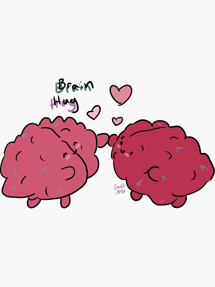 "Brain Hug" Sticker for Sale by gids-arts | Redbubble