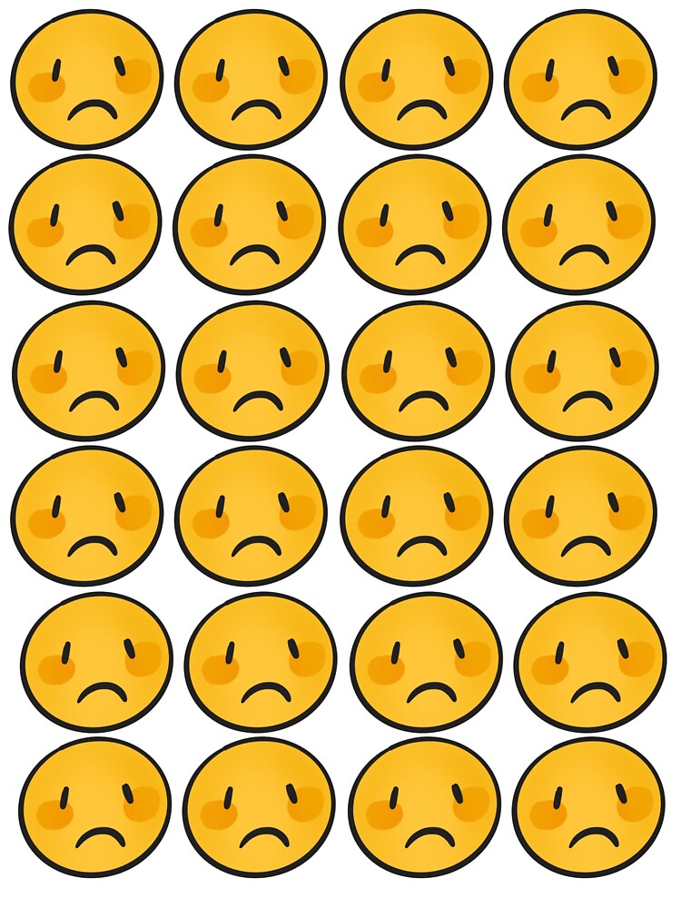 "Cute sad face" Sticker for Sale by Reborn0104 | Redbubble