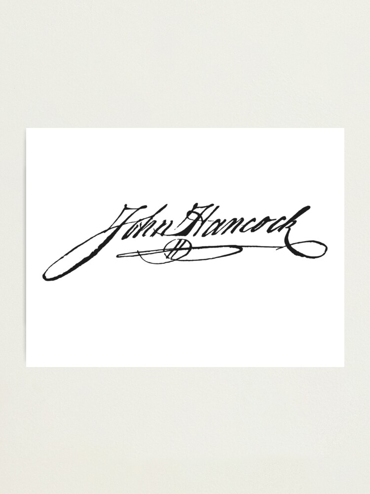 "John Hancock Signature" Photographic Print by Emma-Karin | Redbubble