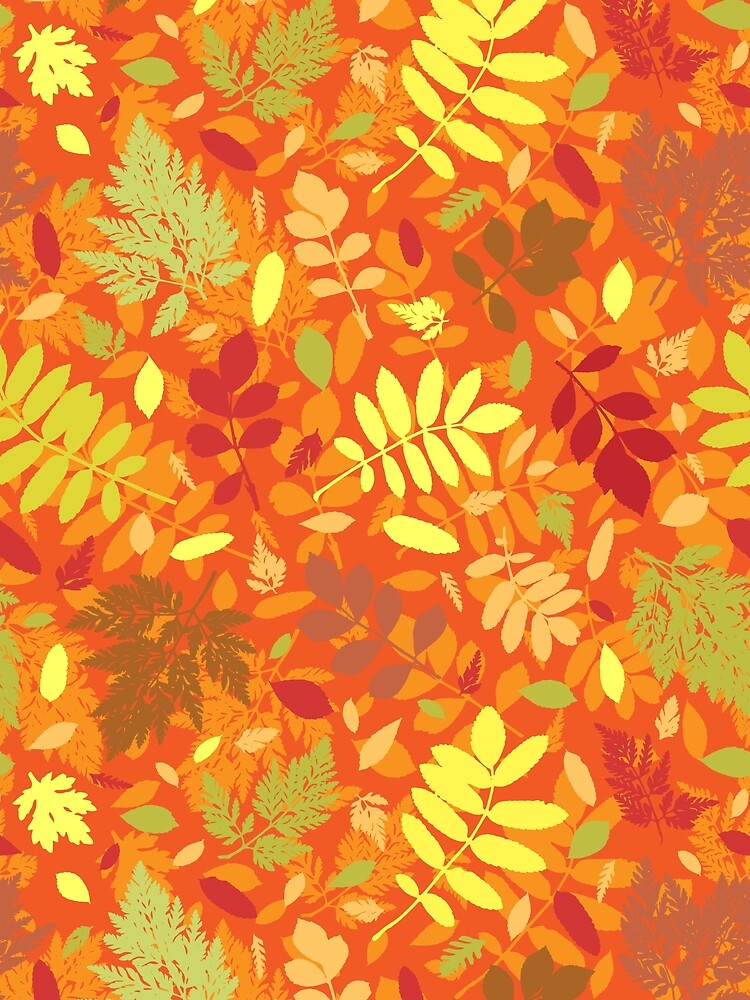 "Multicolor autumn leaves 19. Wild herbs seamless pattern. Autumn leaf ...