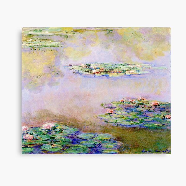 "The water lilies - Les Nymphéas Reflets roses de Claude Monet" Canvas ...