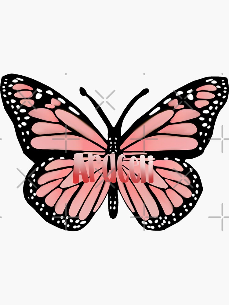 "Araceli pink butterfly " Sticker by ArtbyAnkitha | Redbubble