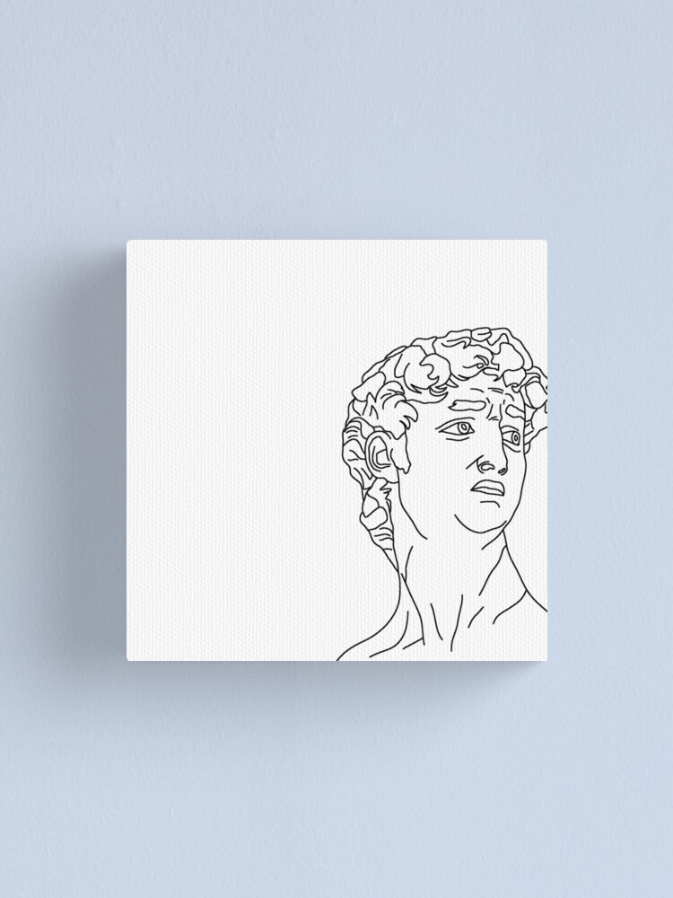 "David by Michelangelo line art portrait" Canvas Print for Sale by ...