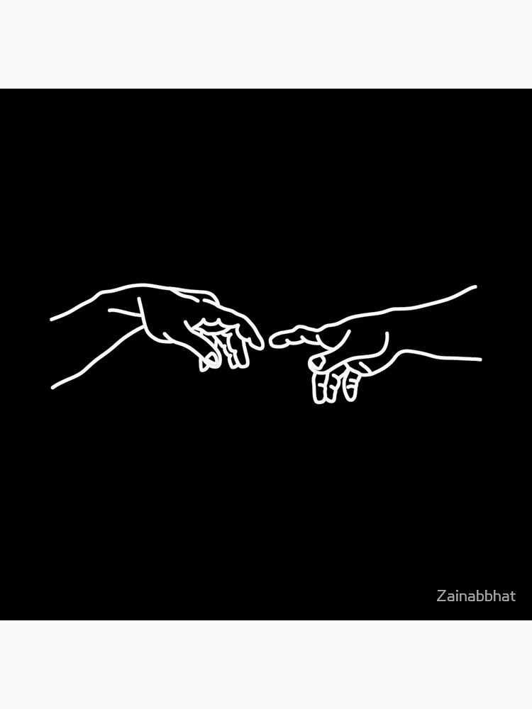 Poster « Dessin au trait des mains de Michel-Ange », par Zainabbhat ... Poster « Dessin au trait des mains de Michel-Ange », par Zainabbhat ...