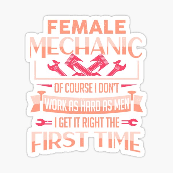 "Female Mechanic Funny Women Hand Tool Auto Repair" Sticker for Sale by ...