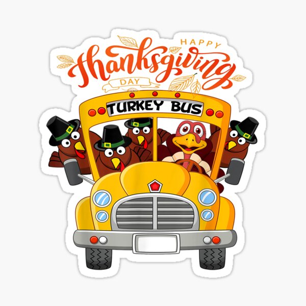 "Turkey Bus For Christmas And Thanksgiving " Sticker for Sale by ...
