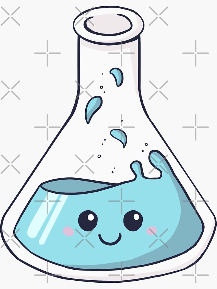 "Cute Laboratory Flask Blue" Sticker for Sale by cutescience | Redbubble