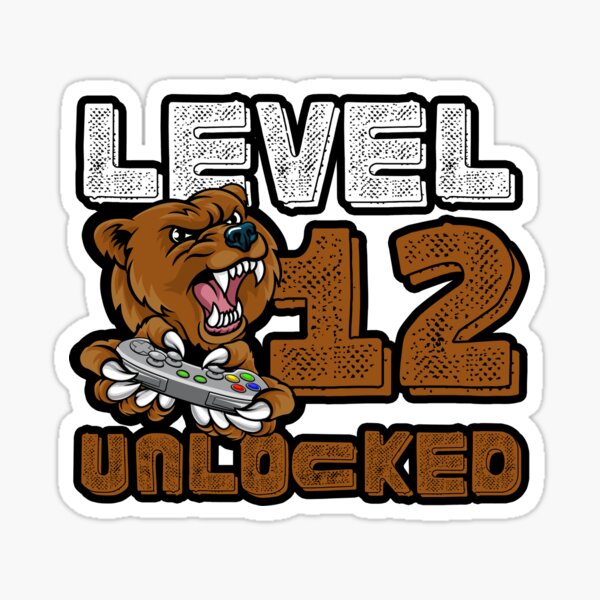 "LEVEL 12 UNLOCKED, the best gift for gamers" Sticker by NiceSign ...