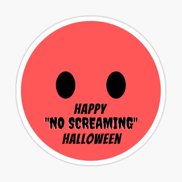 "Happy "No Screaming" Halloween Emoji" Sticker for Sale by ...