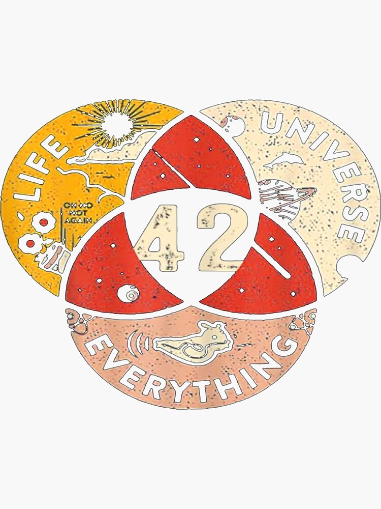 "42 Answer to Life Universe and Everything" Sticker for Sale by ...