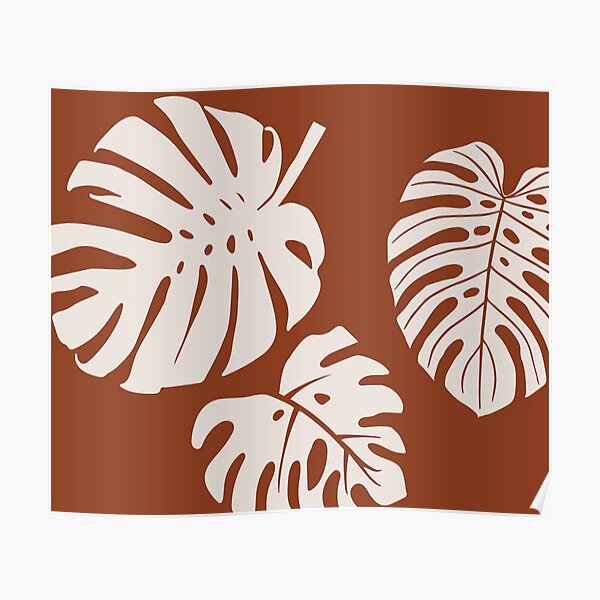 "Monstera ivory and rust" Poster for Sale by AllPrintsAndArt | Redbubble