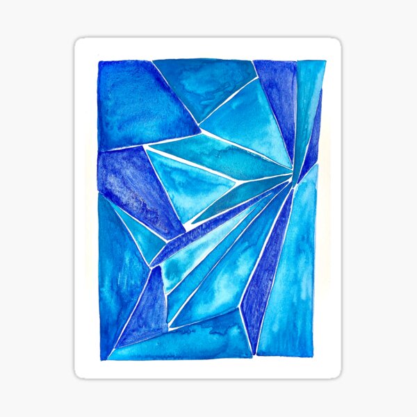 "Blue Watercolor Triangles" Sticker for Sale by lpawlowski | Redbubble