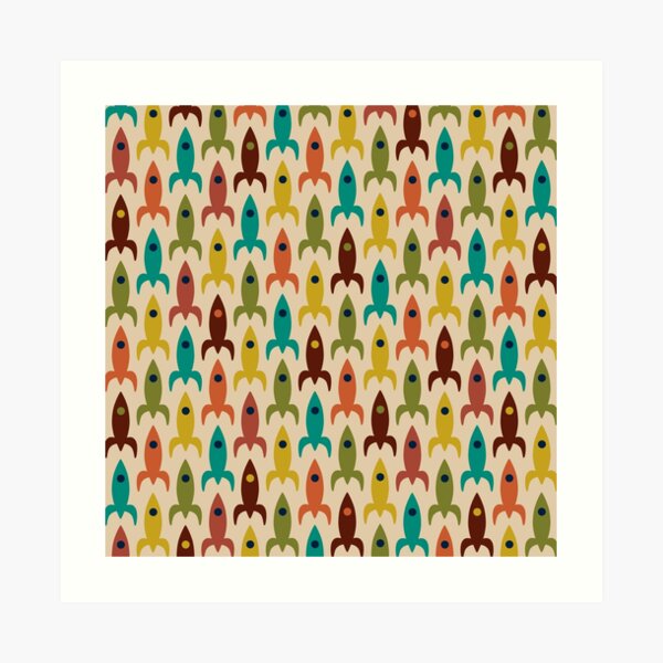 "Mid-Century Modern Rocket Ships - Colorful Space Age Atomic Era ...