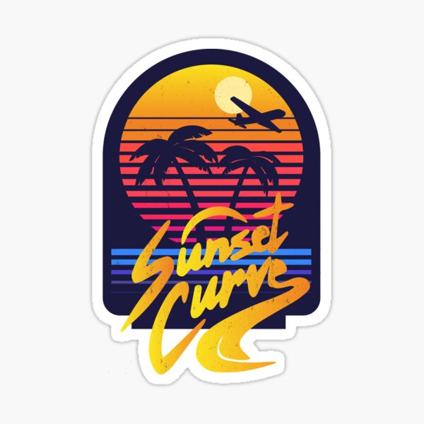"Sunset Curve Vintage logo " Sticker for Sale by Vopz | Redbubble