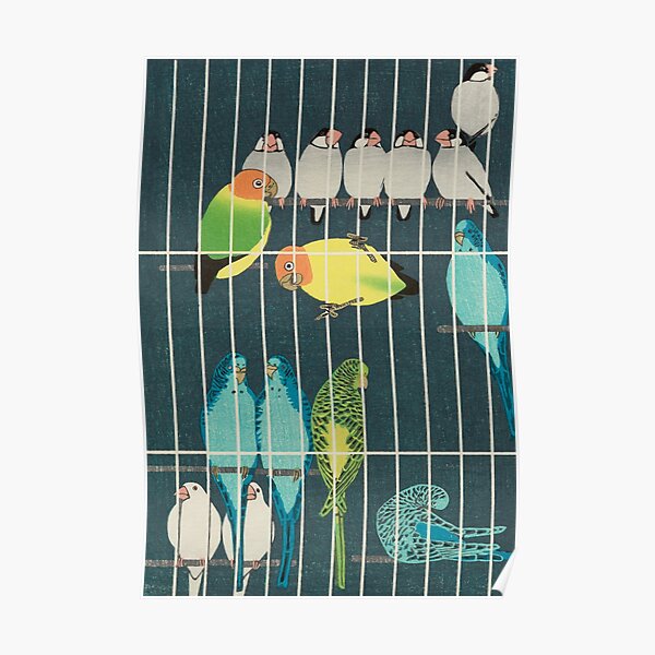 "Bird Cage, Japanese Art - Kasamatsu Shiro" Poster by RawrsomeDesigns ...