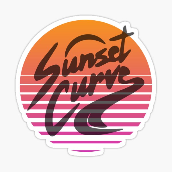 "Sunset Curve Vintage logo " Sticker for Sale by Vopz | Redbubble